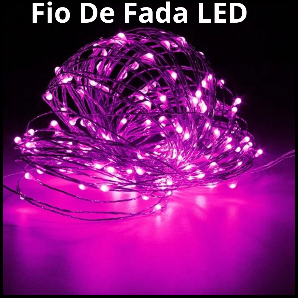 Fio De Fada LED Decoração Cordão De Luz Rosa Comprimentos 2 metros 5 ...