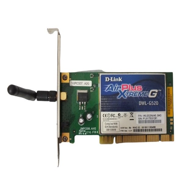 Placa de Rede wi-fi Pci D-link Air Plus Xtreme G Wireless 108g Dwl-g520 - perfil alto Usado ...