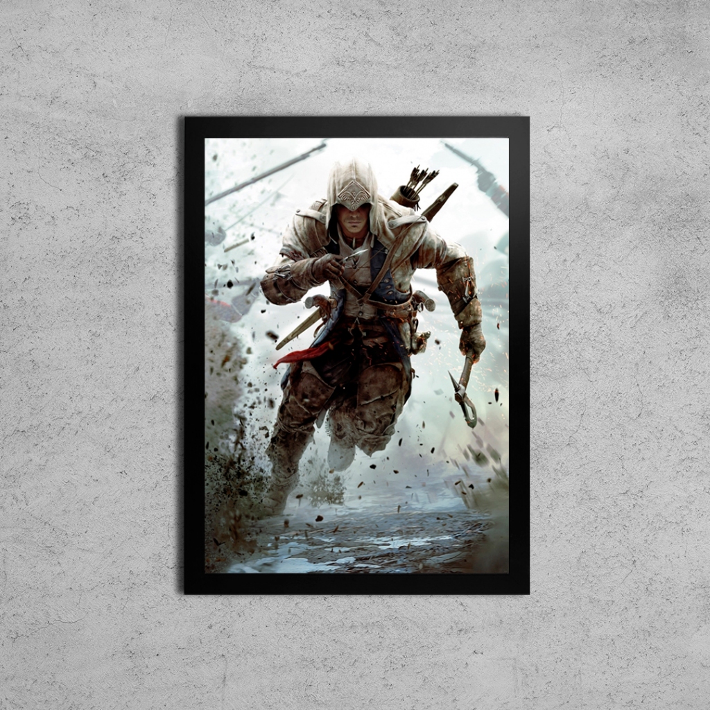 Quadro Gamer Decorativo Assassins Creed Com Moldura 30x40cm Shopee Brasil