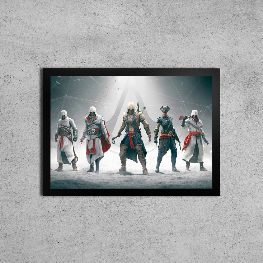 Quadro Gamer Decorativo Assassins Creed Com Moldura 30x40cm Shopee Brasil
