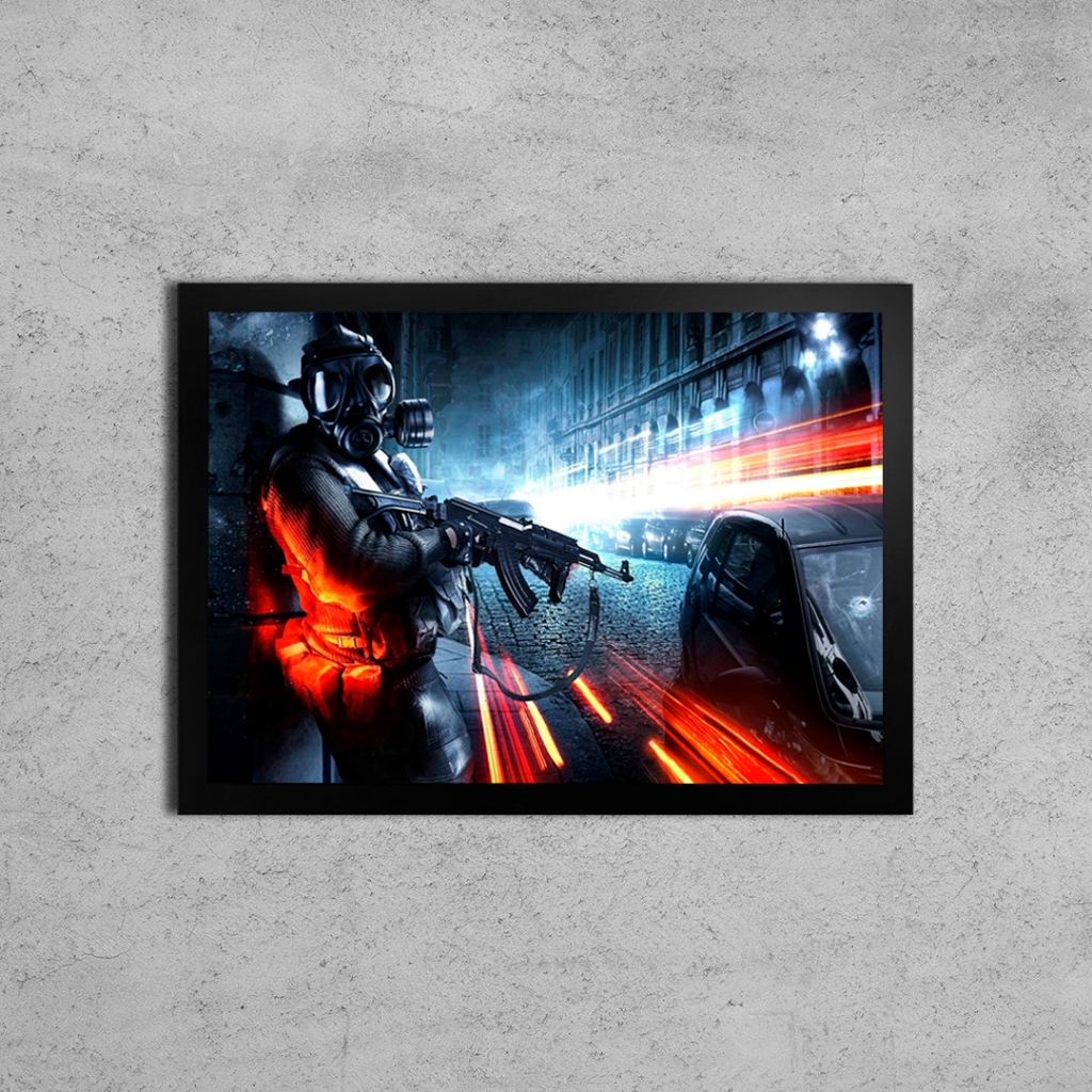 Quadro Gamer Decorativo Battlefield Com Moldura 30x40cm Shopee Brasil