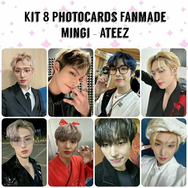 Kit 8 Photocards | Mingi - Ateez | Produto Fanmade | Shopee Brasil