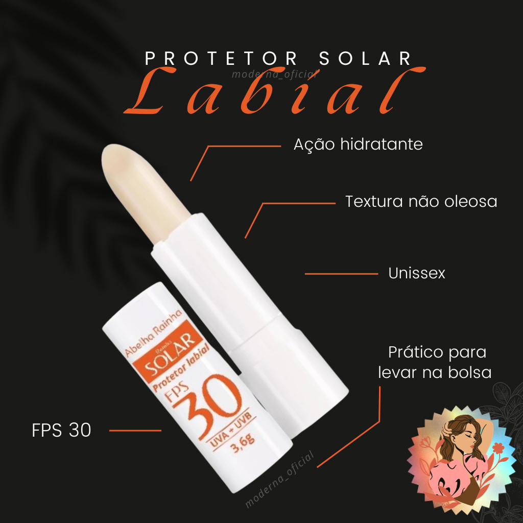 Protetor Solar Labial FPS 30 Rainha Solar Abelha Rainha 3,6g | Shopee ...