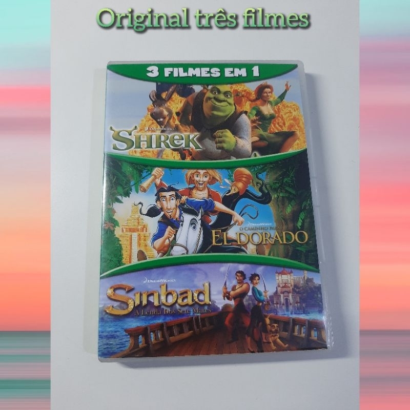 Box dvd Shrek o caminho para eldorado + sinbad a lenda dos sete mares ...