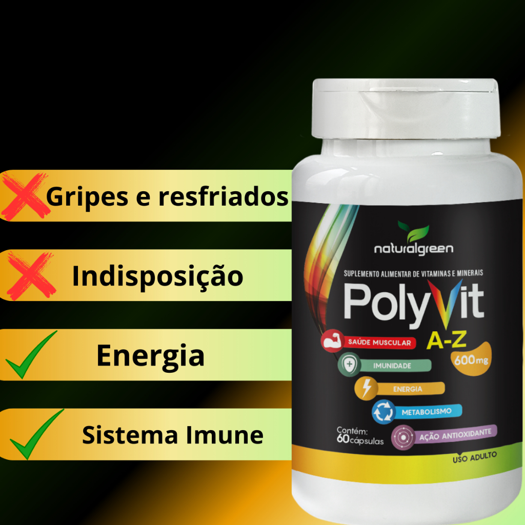 Suplemento Polivitaminico Multivitamínico Polyvit AZ 60 Caps | Shopee ...
