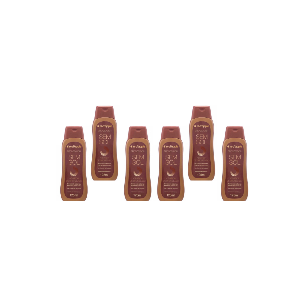 kit 6 Bronzeadores Autobronzeador sem Sol Red Apple 125ml | Shopee Brasil