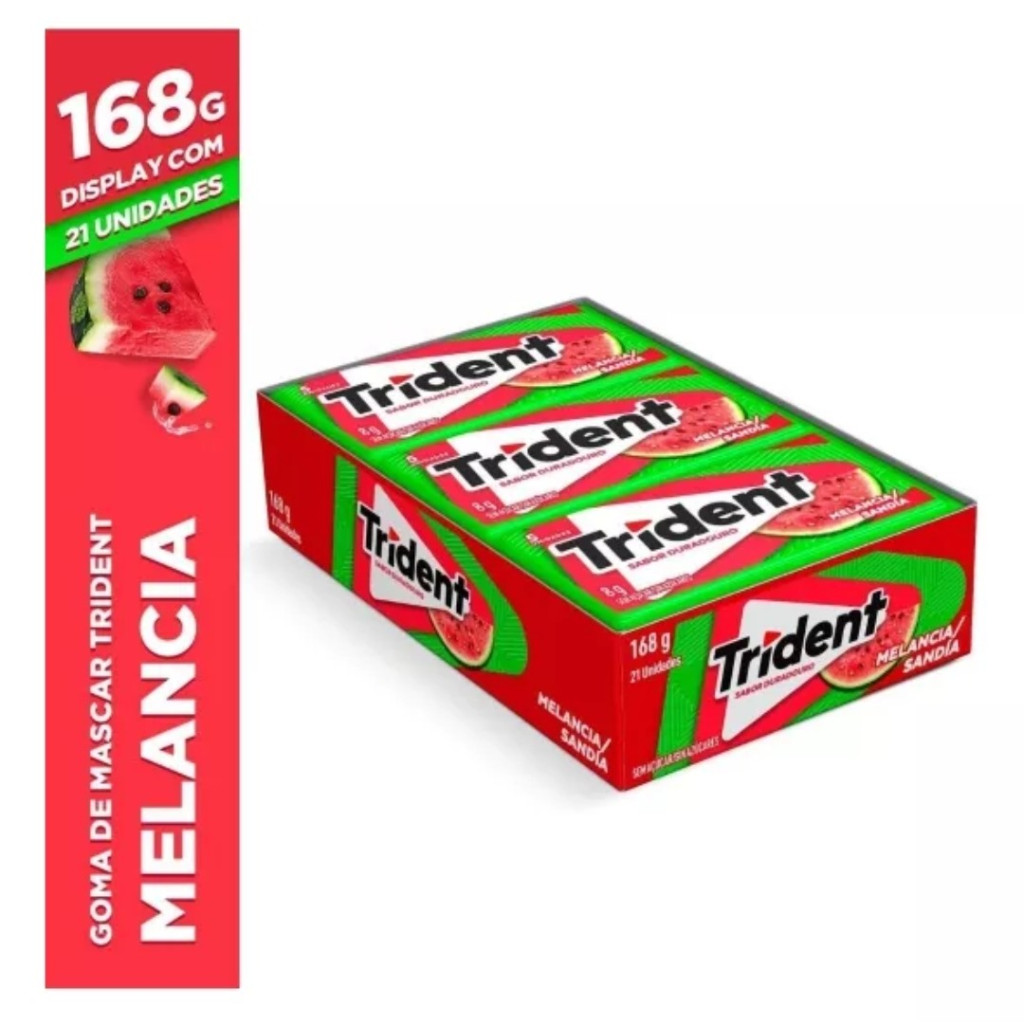 Chiclete Goma de Mascar Sabor Melancia Trident Caixa com 21 Unidades ...
