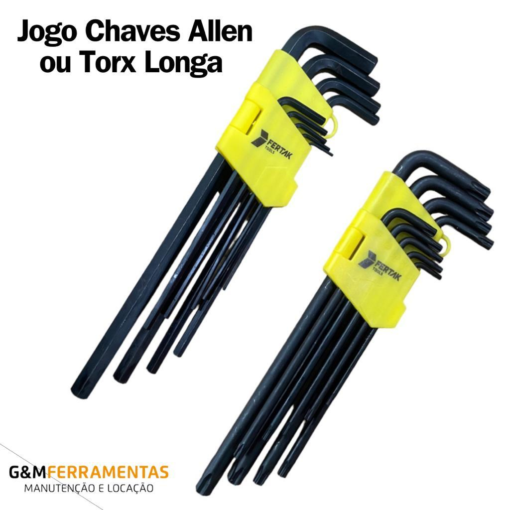Jogo de Chave Allen Longa Alen Reta ou Jogo de Chave Torx Torque Longa ...
