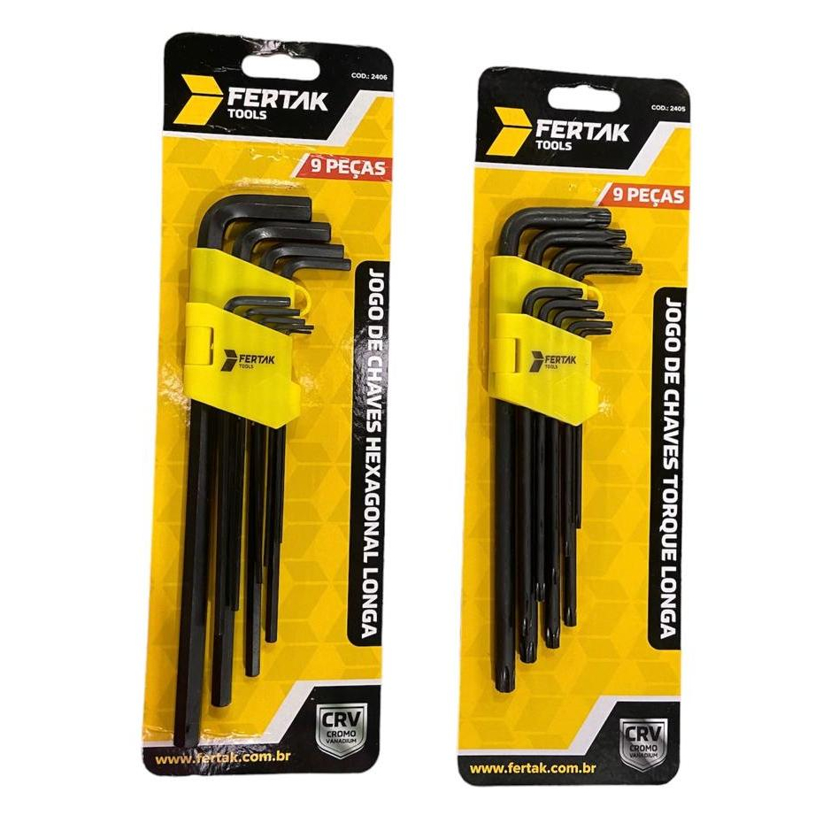 Jogo de Chave Allen Longa Alen Reta ou Jogo de Chave Torx Torque Longa ...