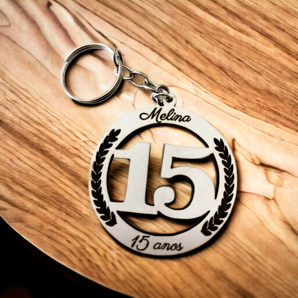 Chaveiro Lembrancinha Aniversário de 15 anos em MDF - Personalizado ...