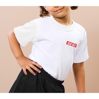 uniforme sesi camiseta unissex infantil e adulto uniforme escolar ...