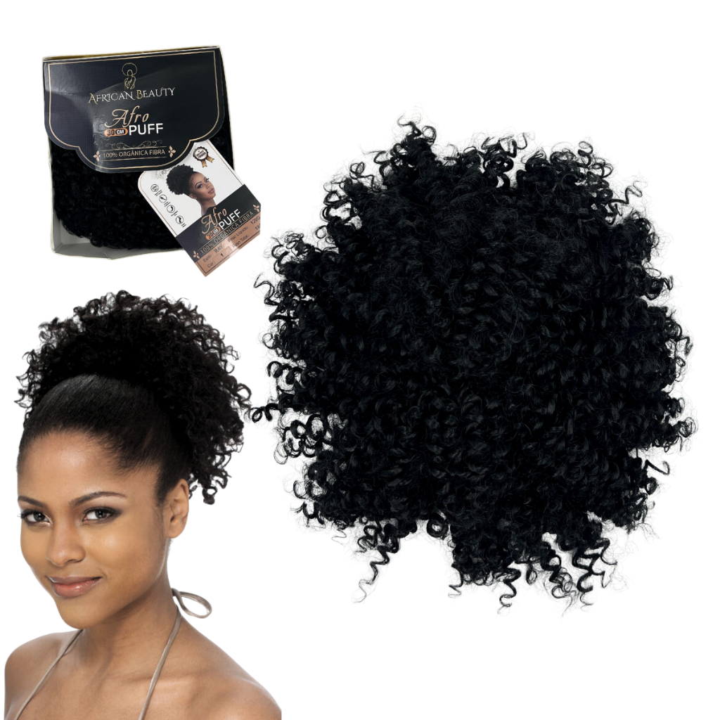 Aplique Coque Afro Puff Cabelo Cacheado Orgânico 30cm | Shopee Brasil