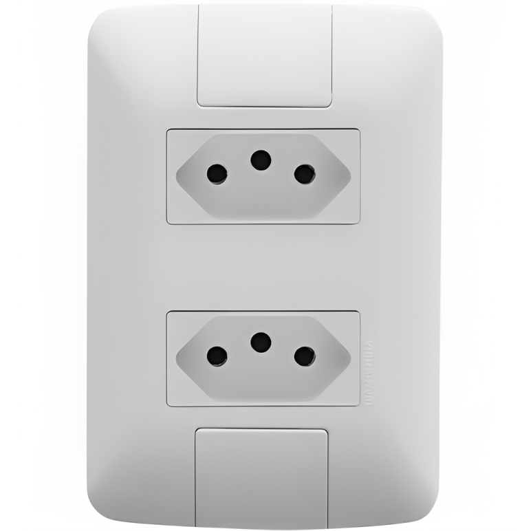 CJ 2 TOMADAS 2P+T 10A/250V ARIA BRA | Shopee Brasil