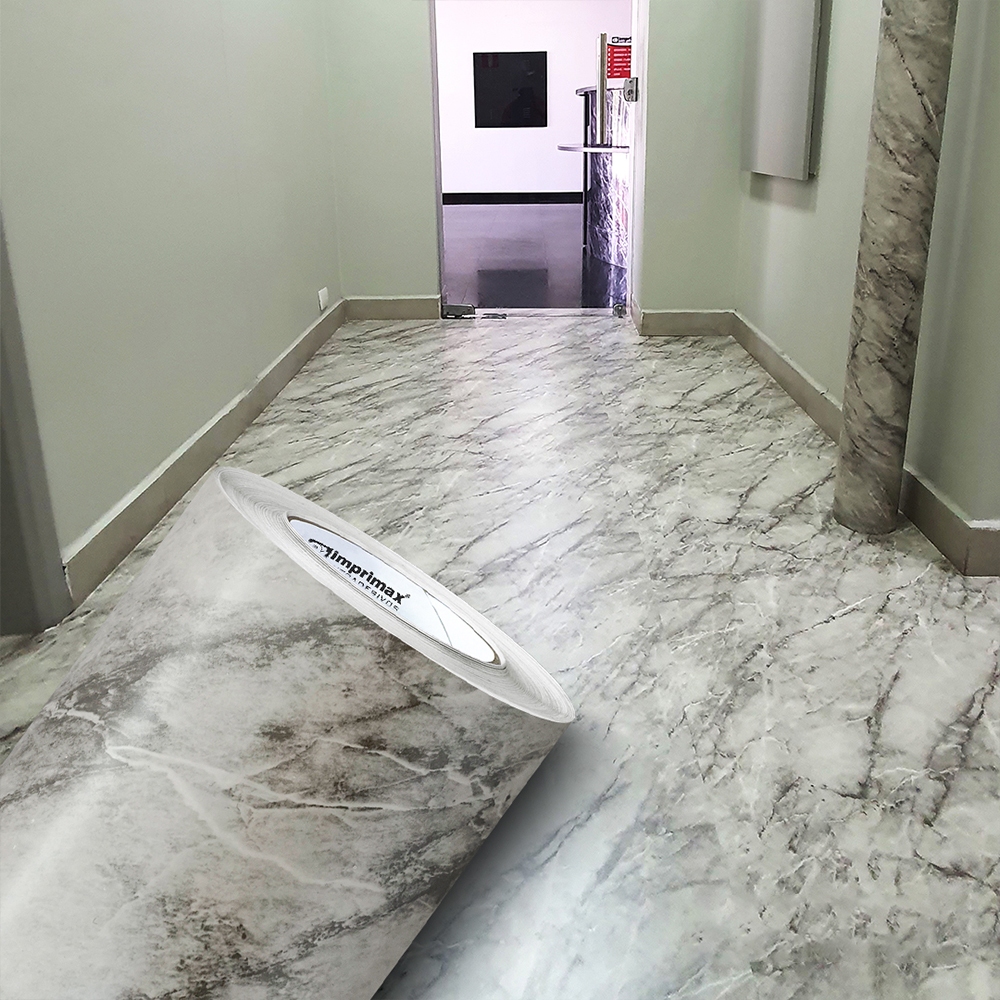 Adesivo Vinil Grosso Resistente Lavável para Piso Mármore Carrara (1 ...
