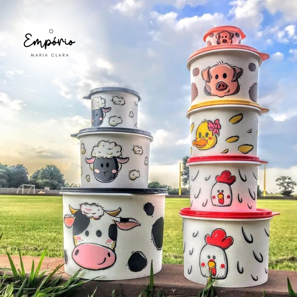 Tupperware Caixa Linha Fazendinha | A Escolher | Shopee Brasil