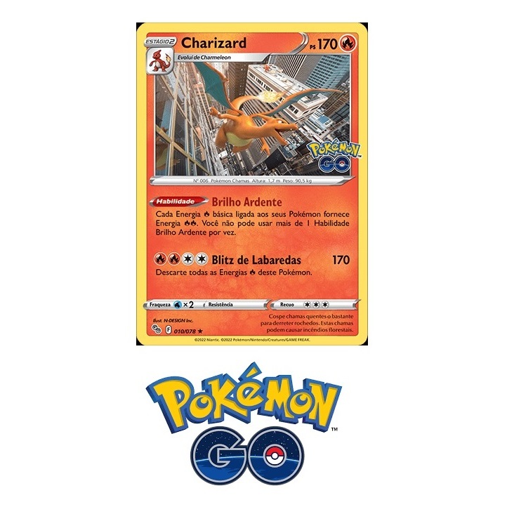 Charizard Carta de Pokémon tcg Rara Pokemon Go 2021 NM - Escorrega o Preço