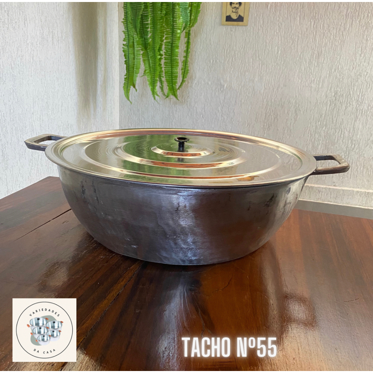 Tacho Nº55 - 37,5 litros - Tacho de alumínio batido fundido polido com ...