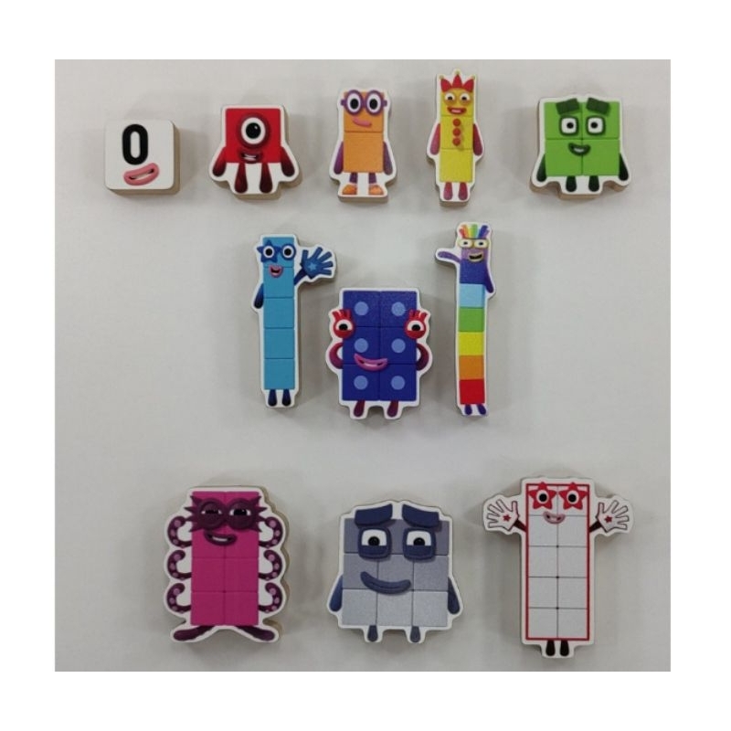Personagens Numberblocks 0 ao 10 Madeira 11 peças | Shopee Brasil