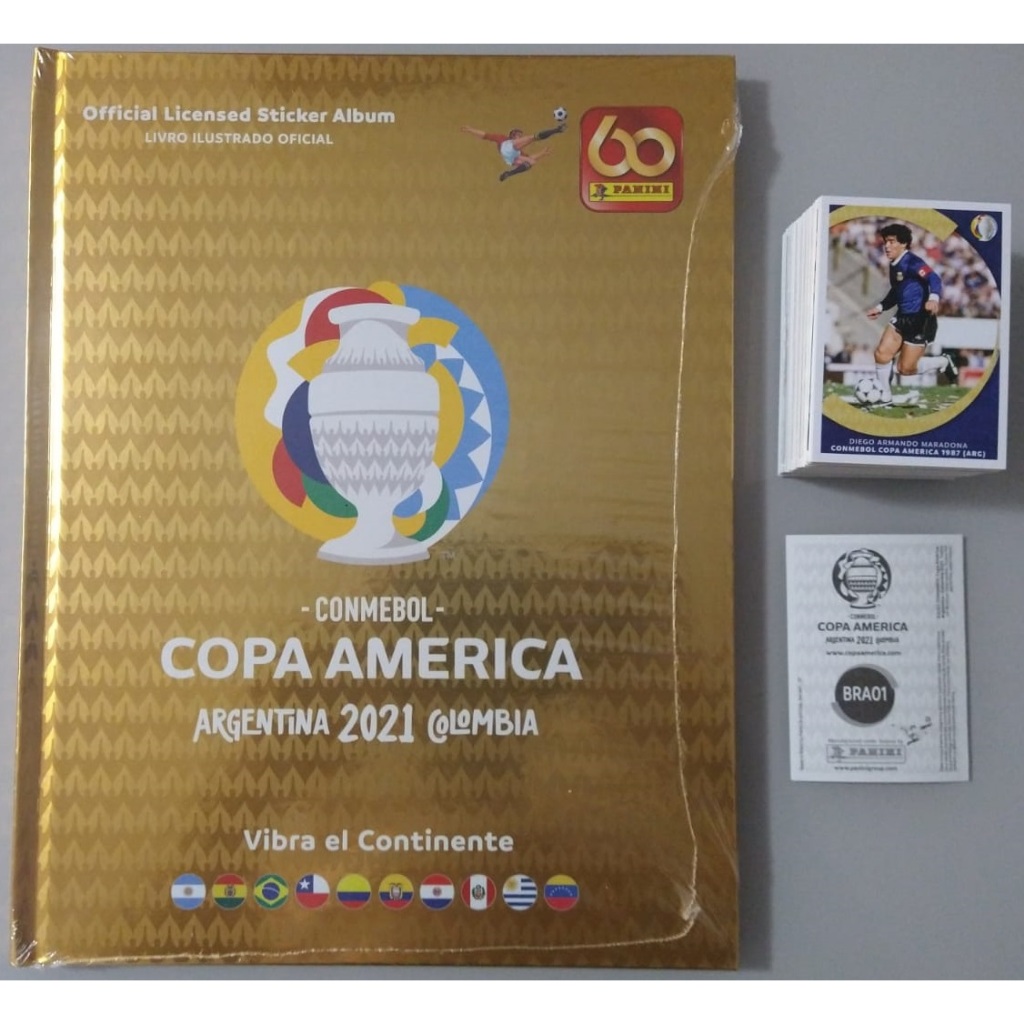 Album Copa América 2021 - Com Figurinhas Soltas Para Colar - Capa Dura ...