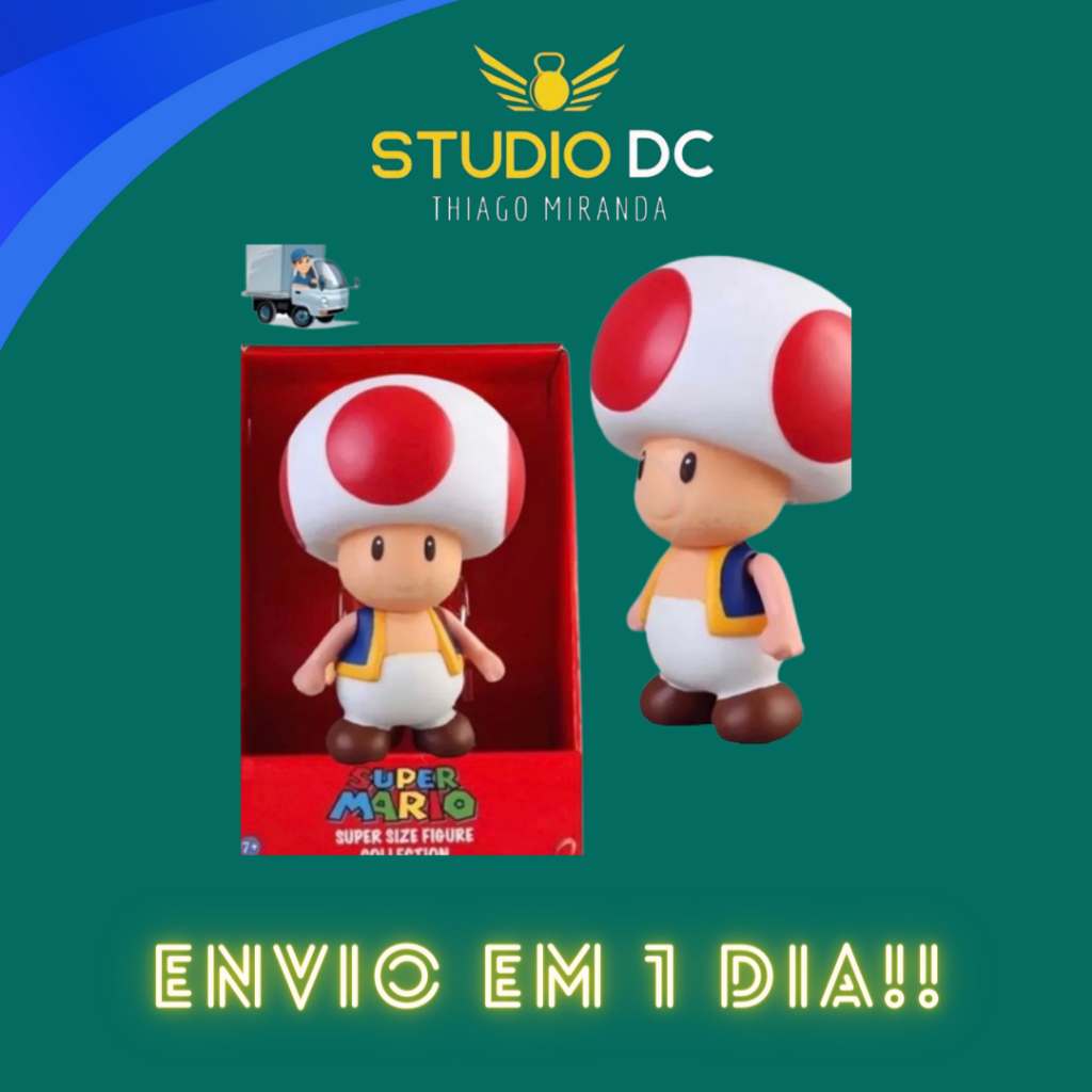 Boneco Toad Super Mario Bros - Grandes 23Cm Articulado Cogumelo Action ...