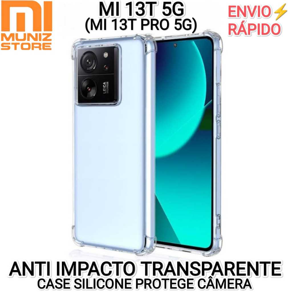 Capa Mi 13T 5G/Xiaomi 13T Pro 5G Case Capinha Anti Impacto Transparente Silicone Protege 100% ...