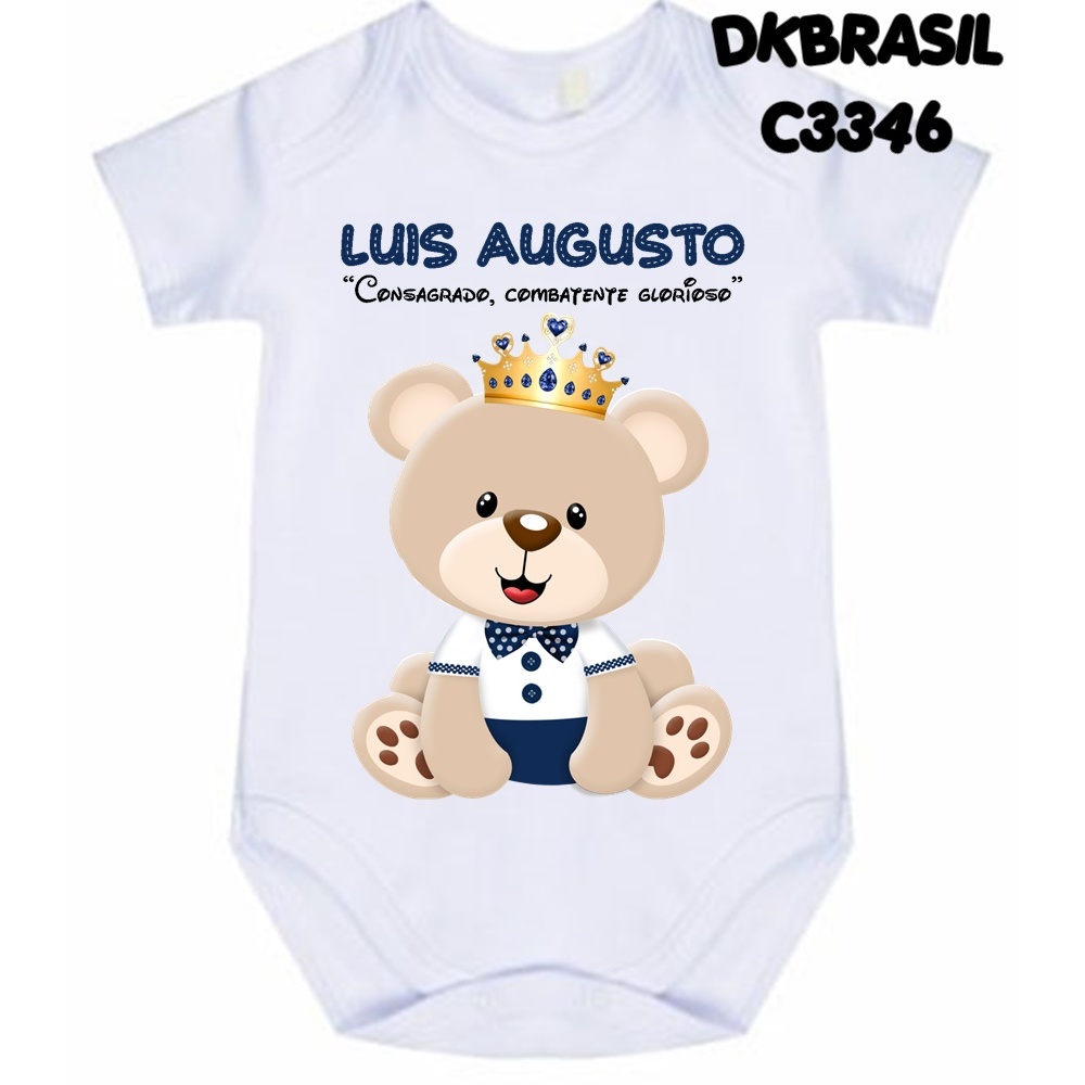 Body Urso Príncipe Significado do nome Luis Augusto C3346 | Shopee Brasil