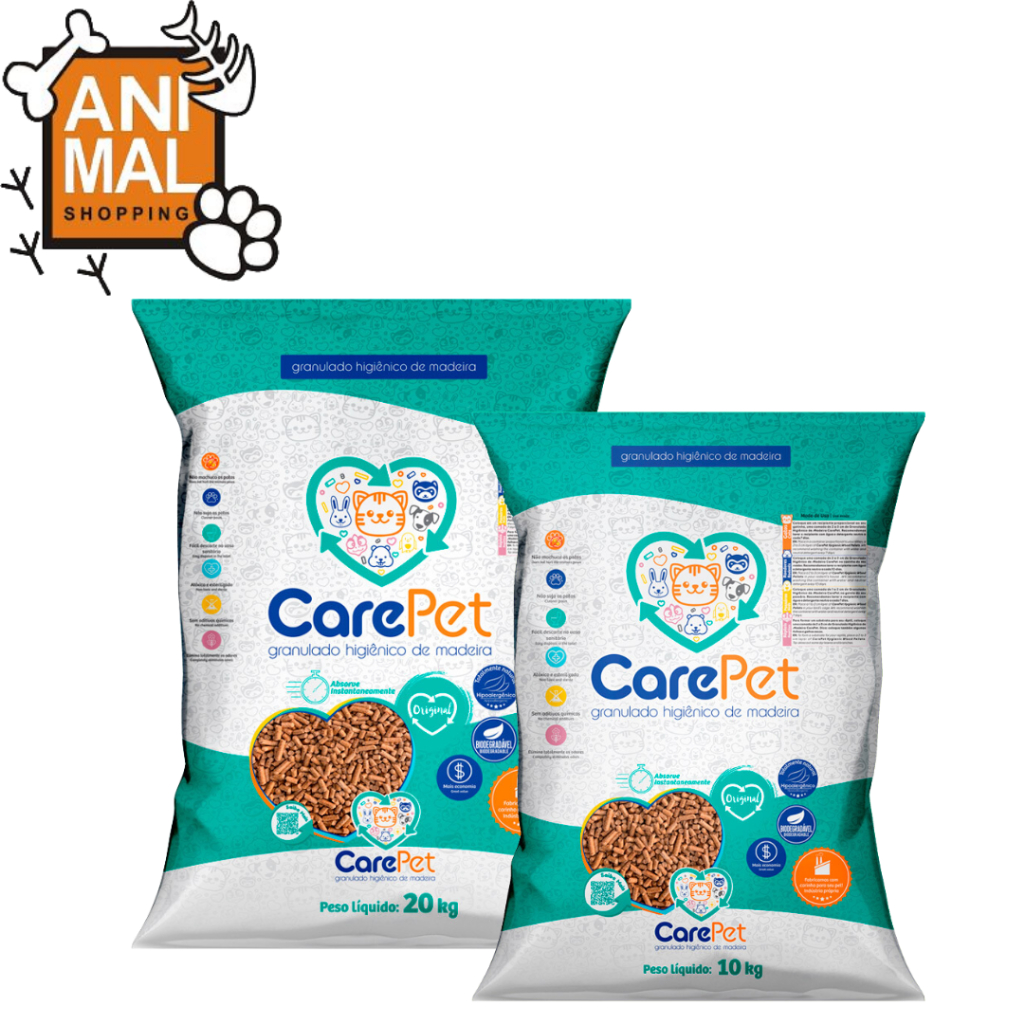 Granulado Higiênico CarePet de Madeira para Gatos. - CAREPET | Shopee ...