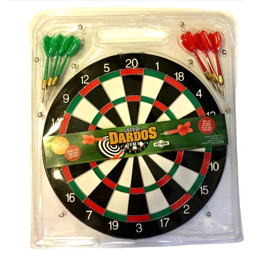 Jogo Dardo Tiro Ao Alvo Tabuleiro 2 Em 1 - 30cm Com 6 Dardos | Shopee ...