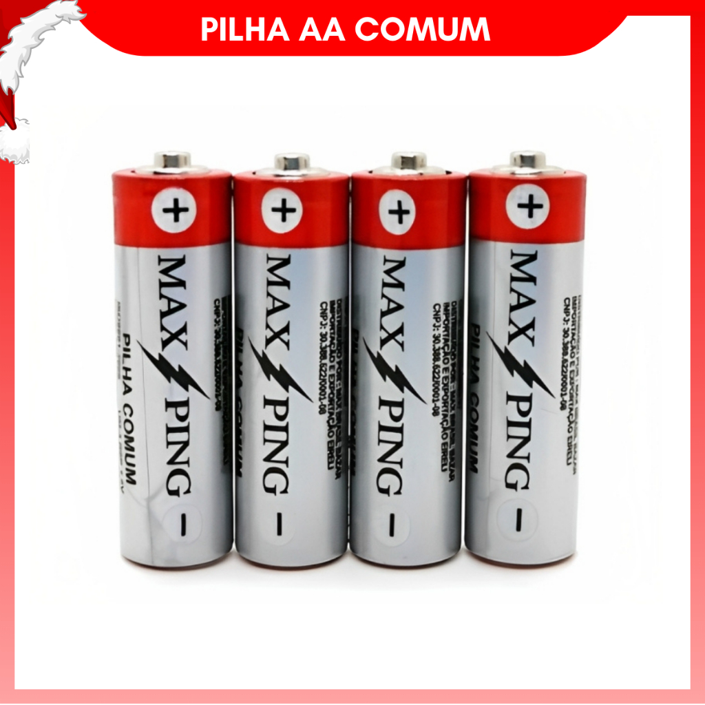 Pilha Comum AA Pacote com 4 Unidades | Shopee Brasil