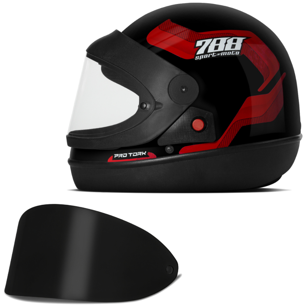 Kit Capacete Fechado Integral Pro Tork Sport Moto 788 Viseira ...