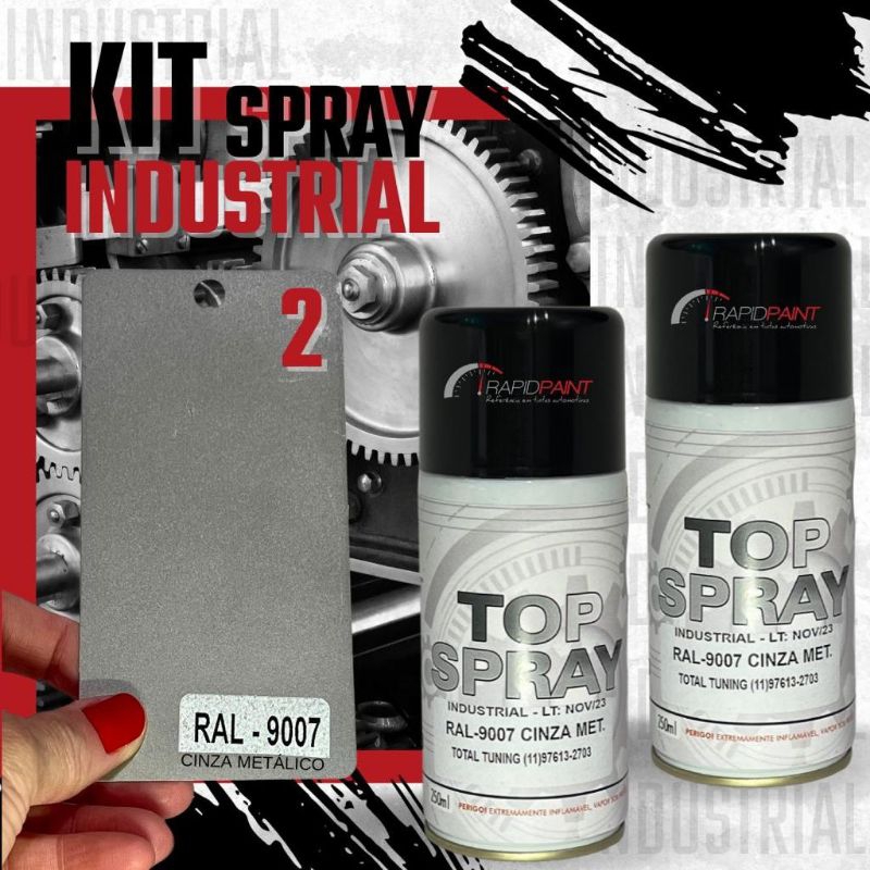 RAL.9007 CINZA KIT 2 Tubos Spray INDUSTRIAL | Shopee Brasil