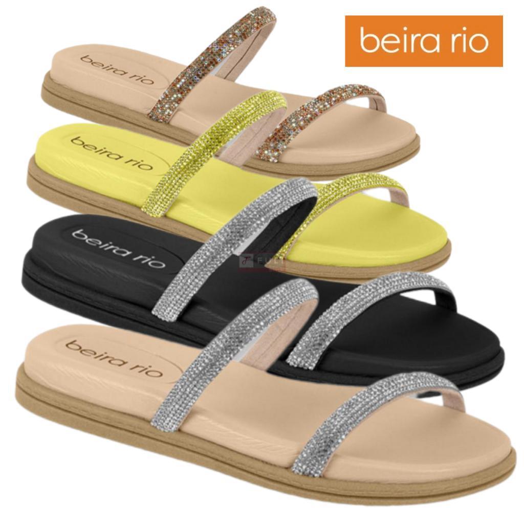 Rasteira Beira Rio Original Feminino Ultra Conforto Rasteirinha Tiras ...