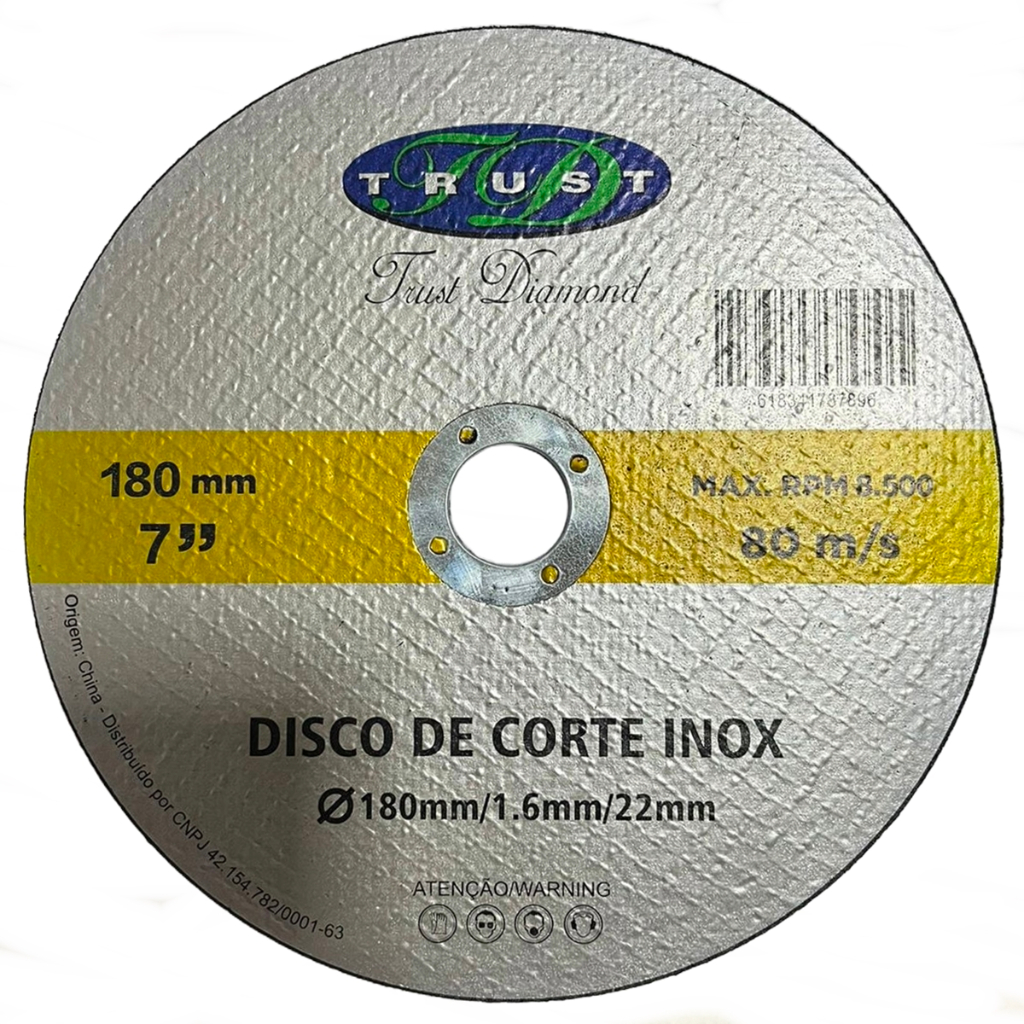 Disco De Corte para inox ferro aço 180mm ou 7" polegadas 1.6mm ...