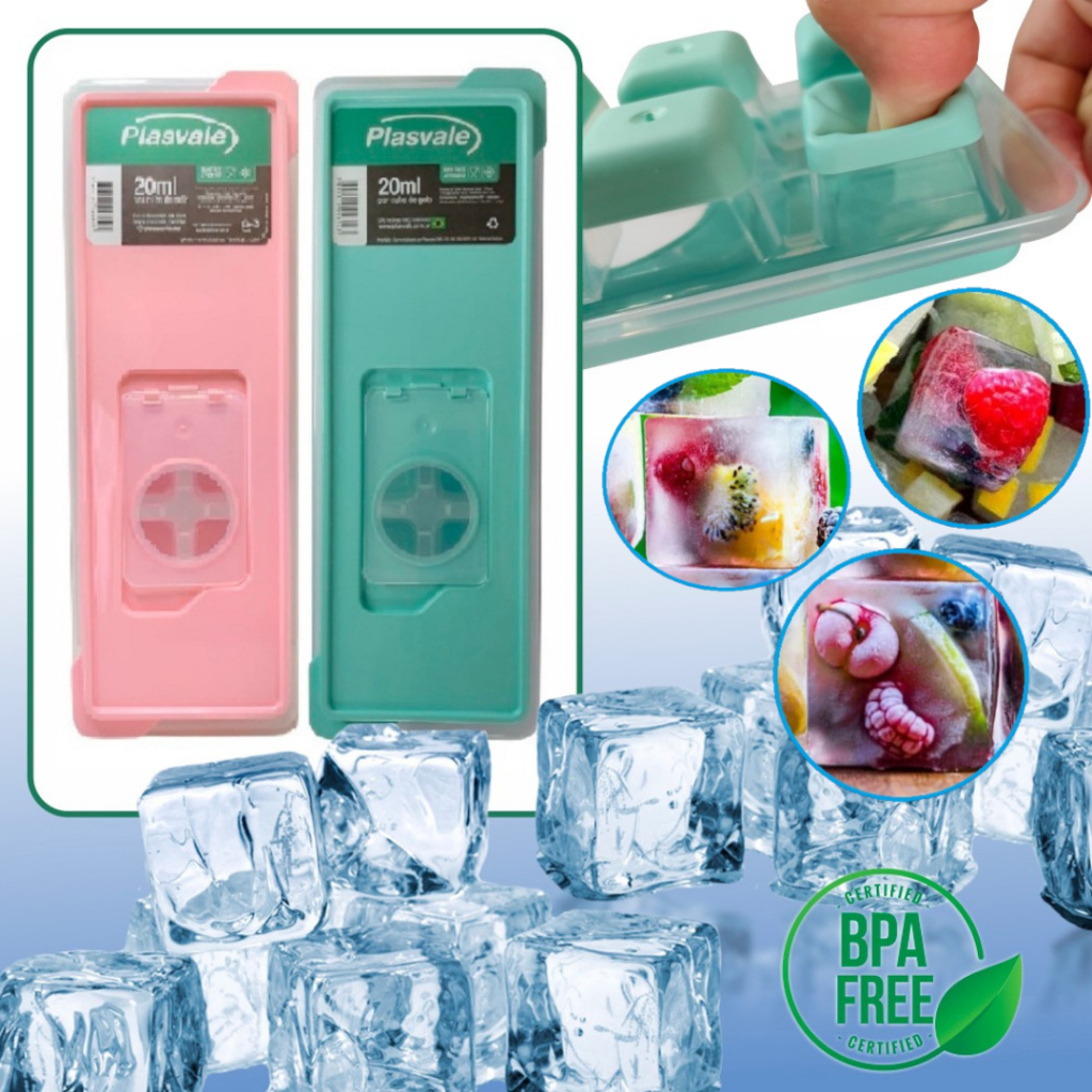 Forma De Gelo Papinha Com Tampa Cubos Base Silicone Enche Fácil ... Forma De Gelo Papinha Com Tampa Cubos Base Silicone Enche Fácil ...