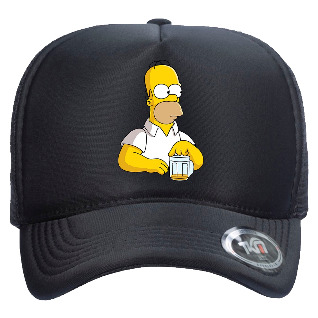 Boné Trucker Telinha Aba Curva Homer Simpsons Copo Breja Tkm | Shopee ...