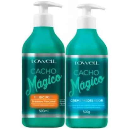 Kit Cacho Mágico Lowell Shampoo Funcional 500ml + Creme Modelador de ...