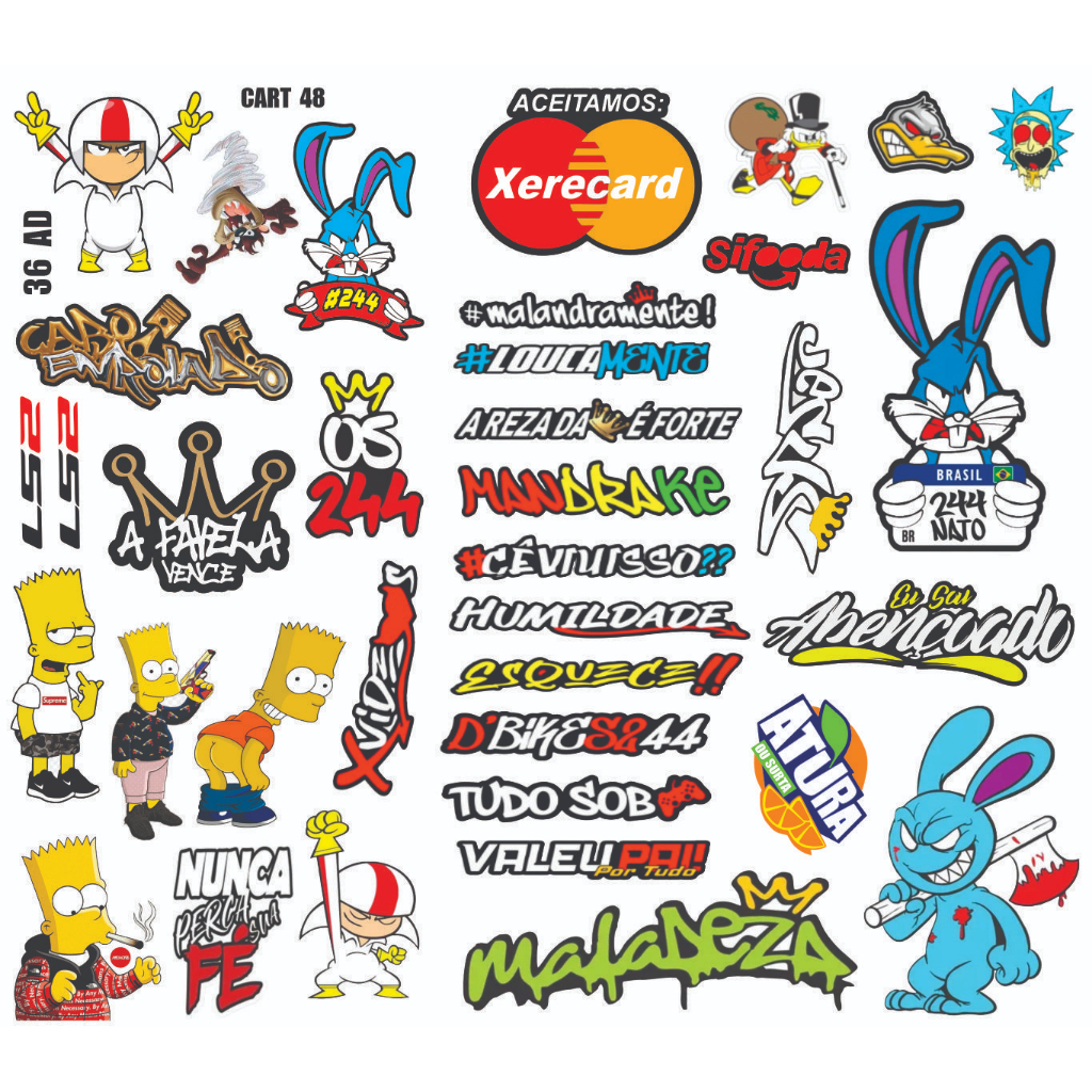 Adesivo Bart Mandrake moto, bike, capacete, note, carro cartela (19) | Shopee Brasil