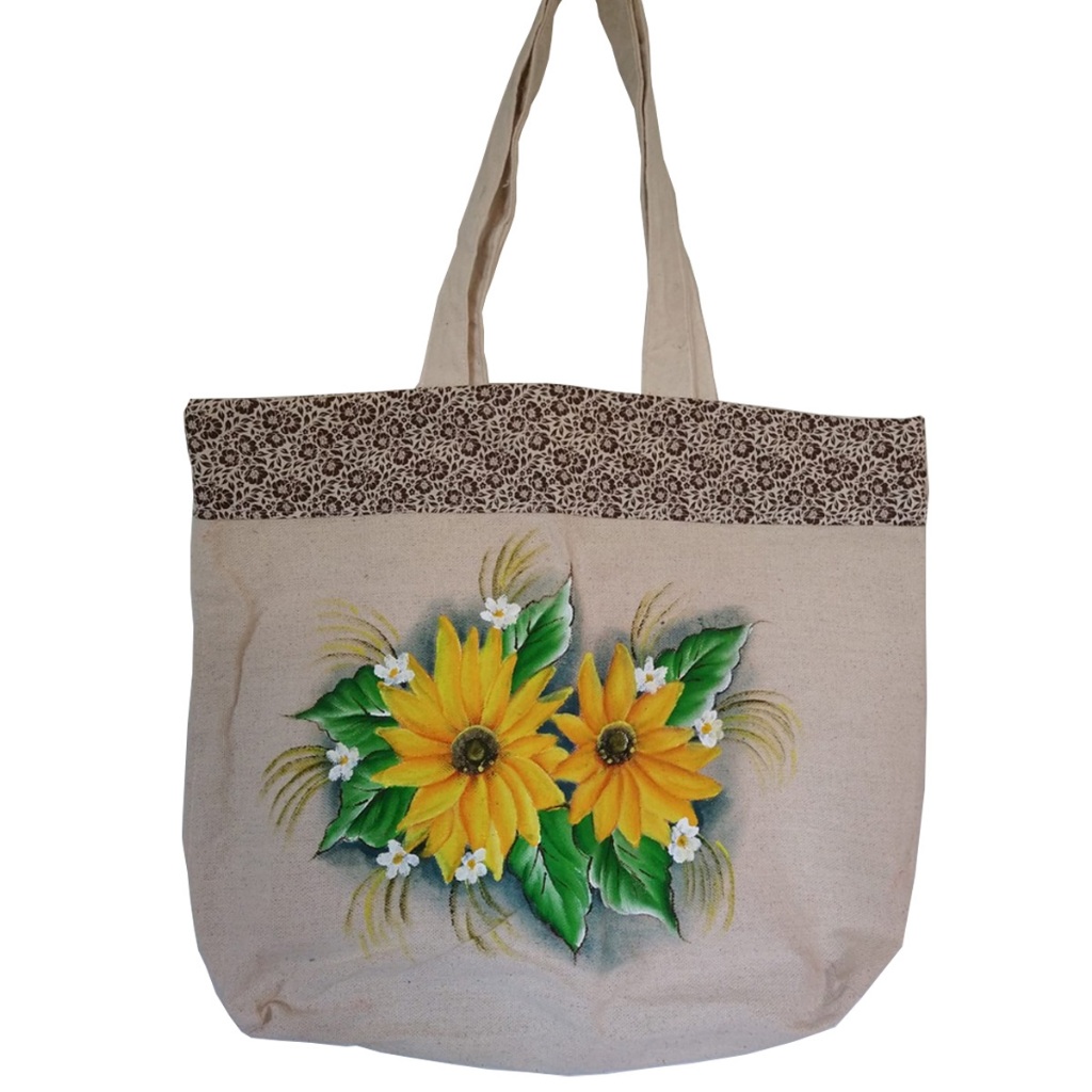 Sacola Algodão Ecobag Personalizada 43x33cm Floral | Shopee Brasil