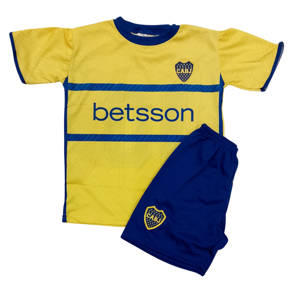Kit Infantil Futebol Boca Juniors CABJ Los Xeneizes - Cor Amarela ...