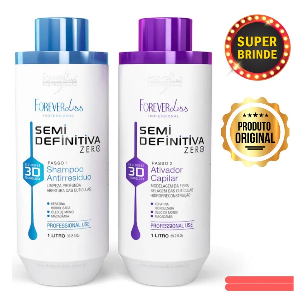 Progressiva Semi Definitiva Sem Formol Kit Forever Liss 1000ml | Shopee ...