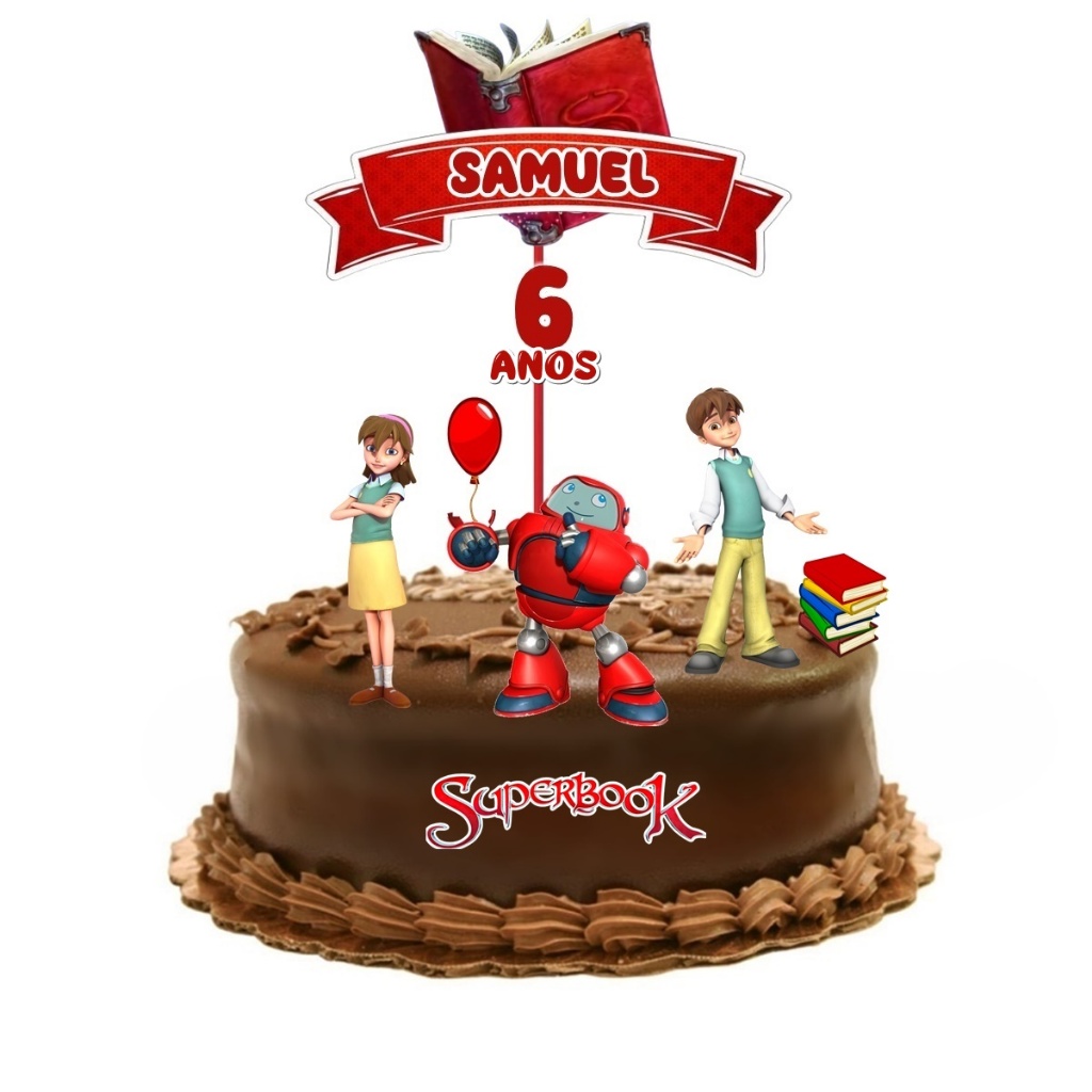 Topo de Bolo Superbook Topper Personalizado Personagens Gizmo Joy Chris ...