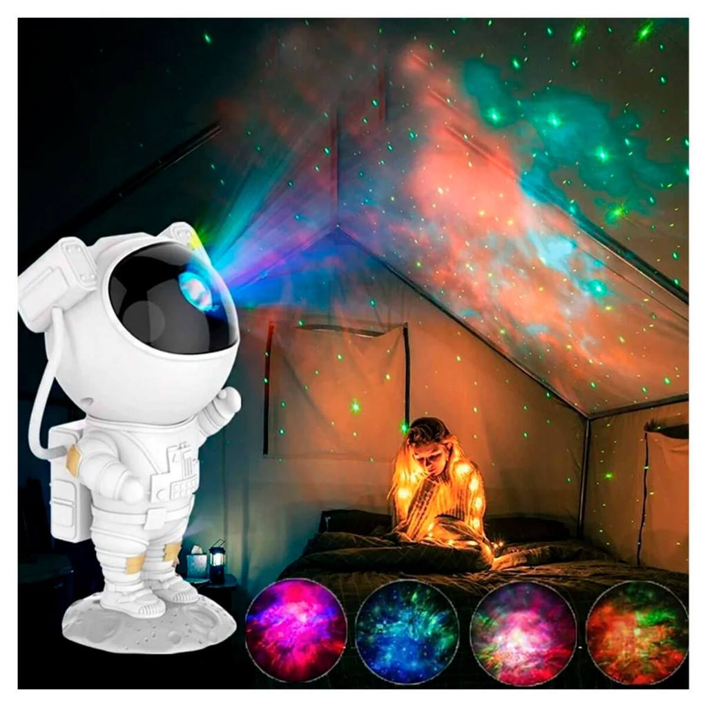 Projetor de Luz Galáxia Astronauta Com Fonte Abajur Projetor de Luz ...