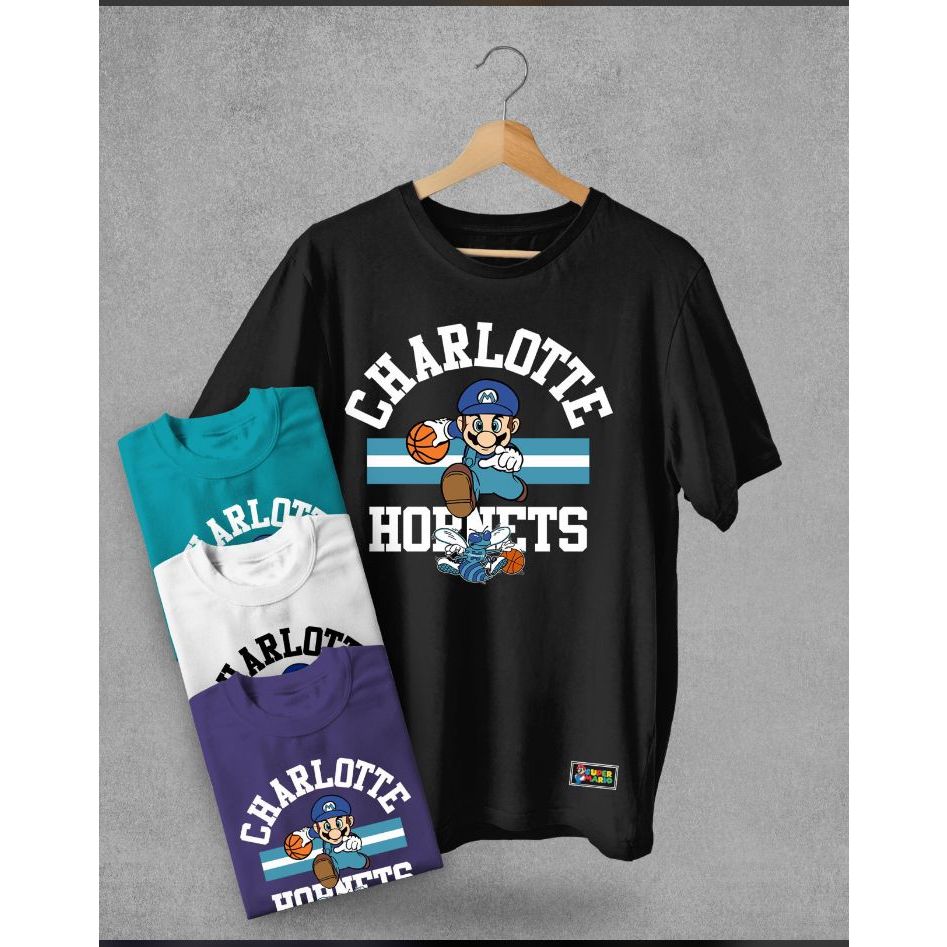 Camiseta NBA Super Mario | Taz-Mania do Charlotte Hornets | Looney ...