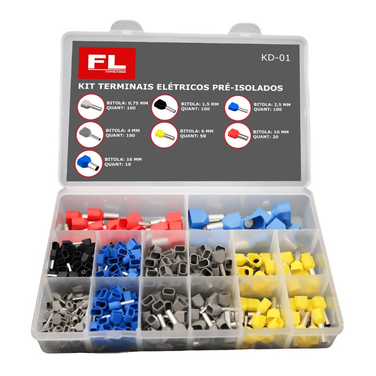 Kit Terminais Ilhós Duplo Tubular 0,75mm A 16mm 480pç | Shopee Brasil