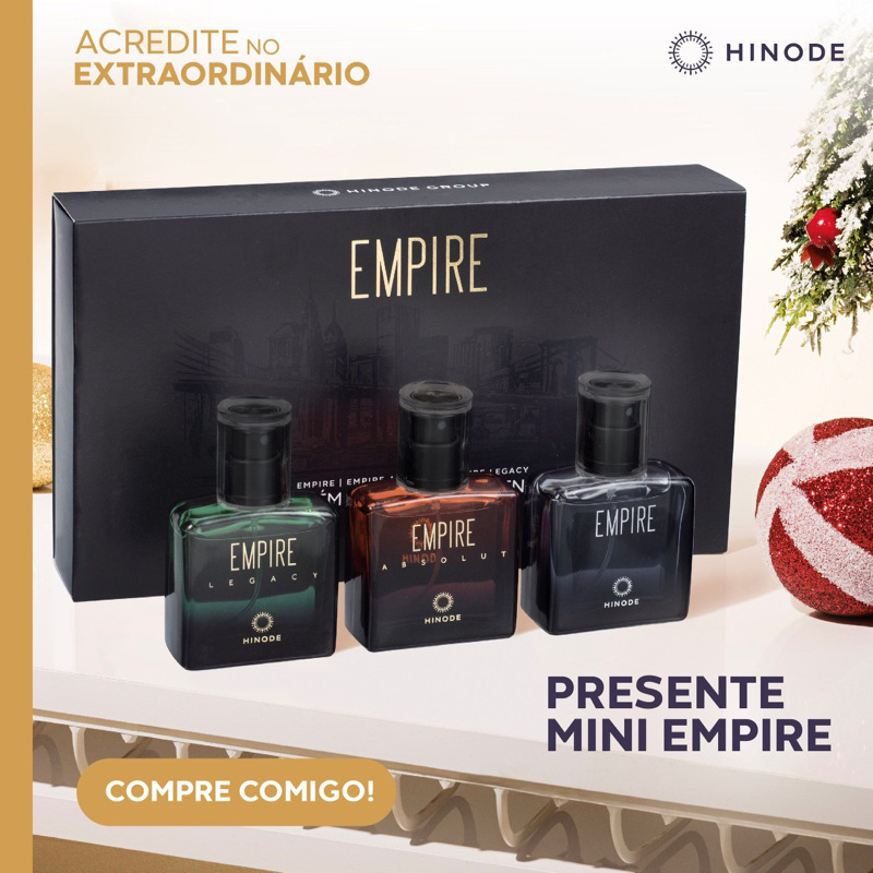 Presente de Natal Kit Mini Perfumes Empires Deo Colônia 25ml Hinode | Shopee Brasil