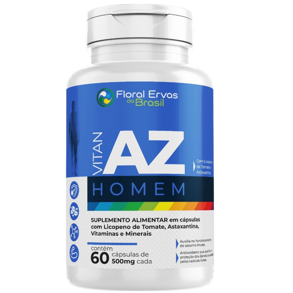Vitan AZ HOMEM Vitaminas e Minerais para Homens Licopeno Astaxantina ...