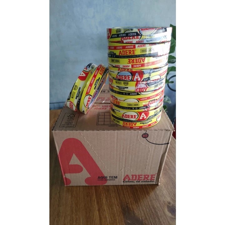 Fita Crepe Automotiva Adere Cor amarela - Caixa fechada com 32 unidades ...
