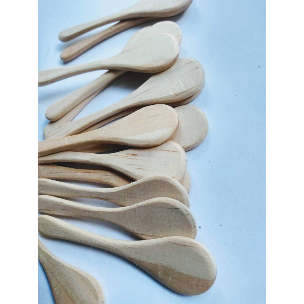 Mini colher de madeira 4,5 cm - 50 unidades - ideal para potes ...