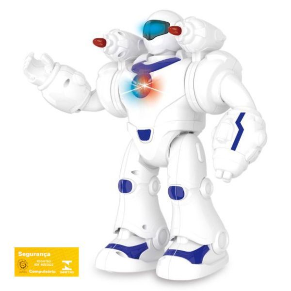 Robo Yobi com Luz e Som DM Toys Anda e Lanca Missil Brinquedo Infantil ...
