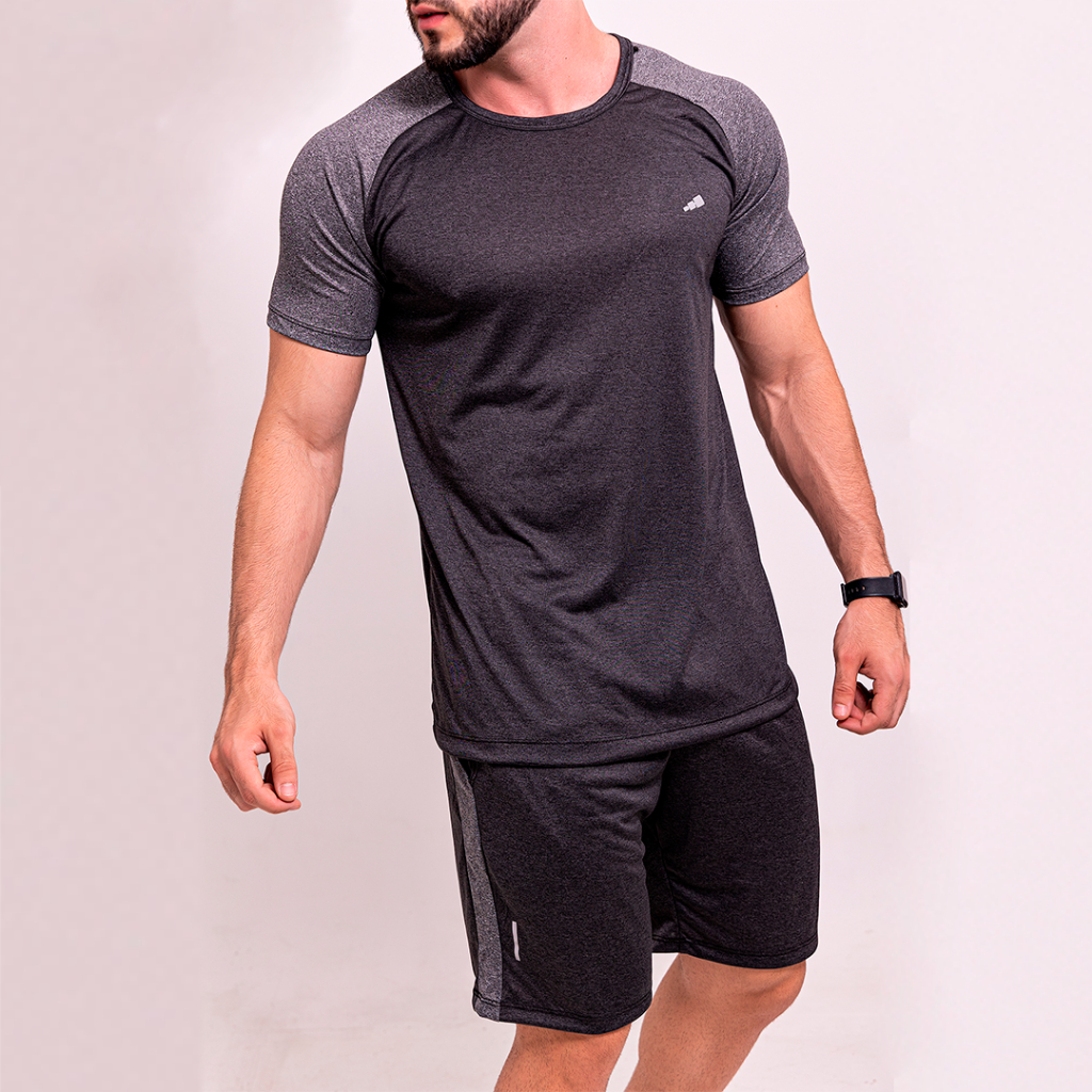 Conjunto Dry Fit Masculino Roupa de Academia Masculina Camiseta Manga ...